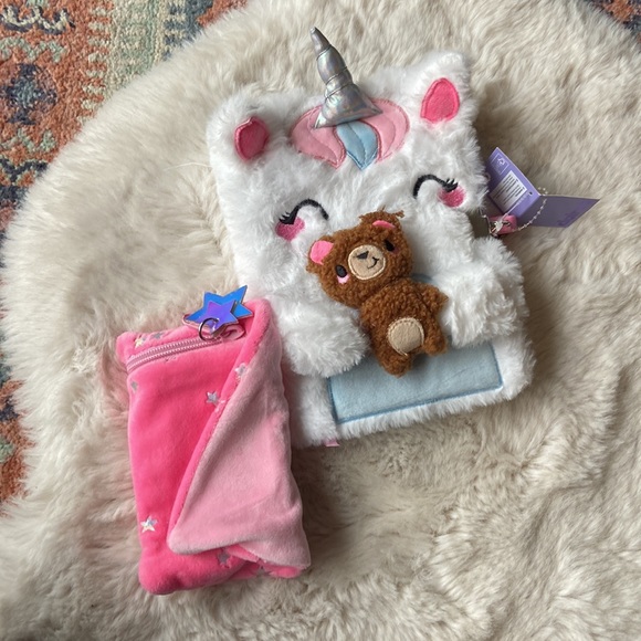 Claire's | Toys | Claires Plush Unicorn Diary Sleeping Bag Teddy Bear ...